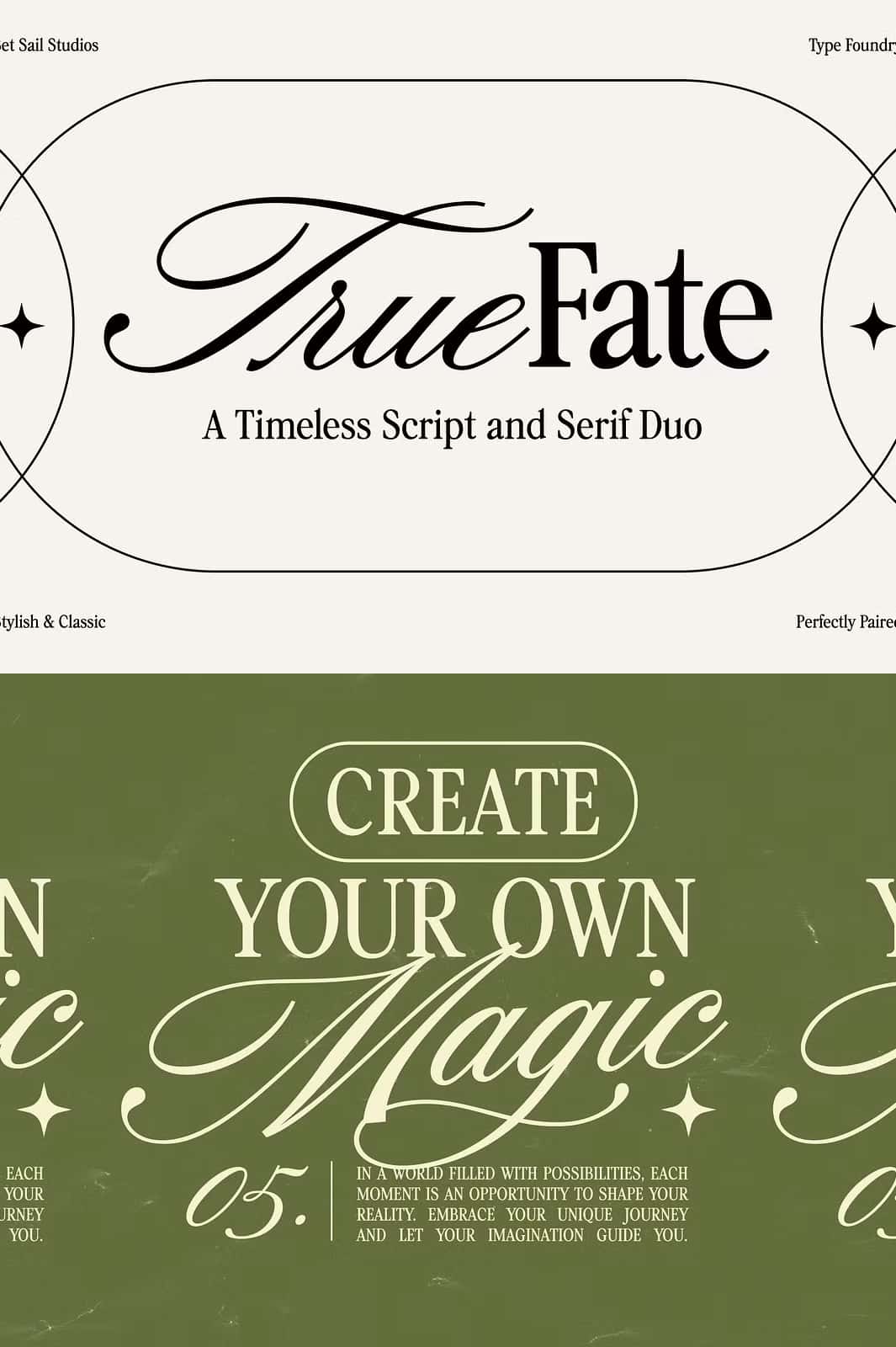 True Fate Script & Serif Font Duo - Coreografy