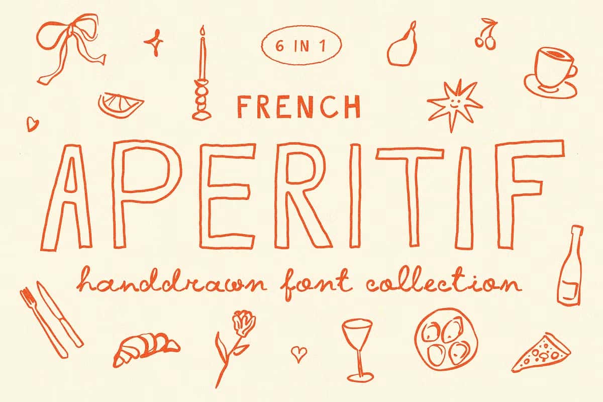 French Aperitif Quirky Font Family - Coreografy
